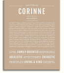 Corinne Personalized Name Meaning Art Prints – Name Stories