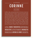 Corinne Personalized Name Meaning Art Prints – Name Stories