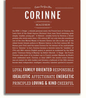 Corinne Personalized Name Meaning Art Prints – Name Stories