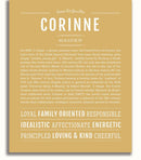 Corinne Personalized Name Meaning Art Prints – Name Stories