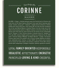 Corinne Personalized Name Meaning Art Prints – Name Stories