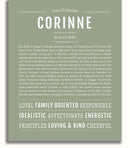 Corinne Personalized Name Meaning Art Prints – Name Stories