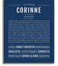 Corinne Personalized Name Meaning Art Prints – Name Stories