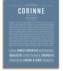 Corinne Personalized Name Meaning Art Prints – Name Stories