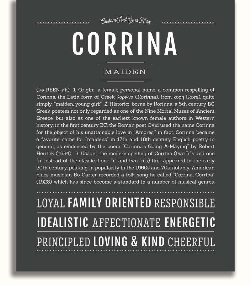 Corrina Personalized Name Meaning Art Prints – Name Stories