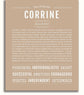Corrine Personalized Name Meaning Art Prints – Name Stories