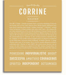Corrine Personalized Name Meaning Art Prints – Name Stories