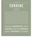 Corrine Personalized Name Meaning Art Prints – Name Stories