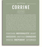 Corrine Personalized Name Meaning Art Prints – Name Stories