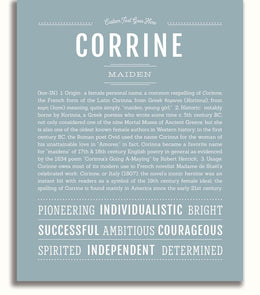 Corrine Personalized Name Meaning Art Prints – Name Stories