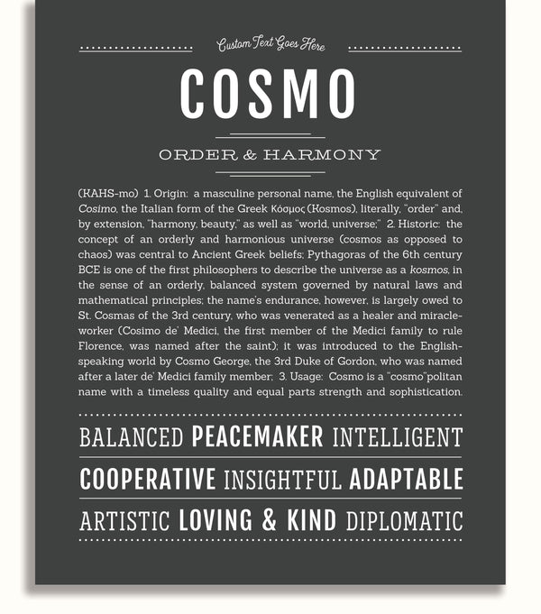 Cosmo | Name Art Print – Name Stories