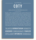 Coty Personalized Name Meaning Art Prints – Name Stories