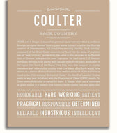 Coulter Personalized Name Meaning Art Prints – Name Stories