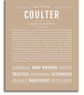 Coulter Personalized Name Meaning Art Prints – Name Stories