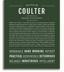 Coulter Personalized Name Meaning Art Prints – Name Stories