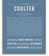 Coulter Personalized Name Meaning Art Prints – Name Stories