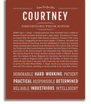 Courtney Personalized Name Meaning Art Prints – Name Stories