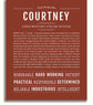 Courtney Personalized Name Meaning Art Prints – Name Stories