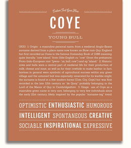 Coye | Name Art Print – Name Stories