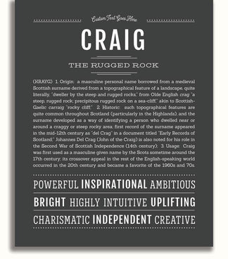 Craig | Name Art Print – Name Stories
