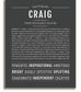 Craig Personalized Name Meaning Art Prints – Name Stories