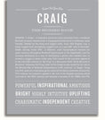 Craig Personalized Name Meaning Art Prints – Name Stories