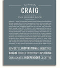 Craig Personalized Name Meaning Art Prints – Name Stories