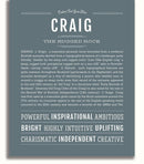 Craig Personalized Name Meaning Art Prints – Name Stories