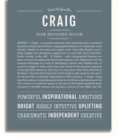 Craig Personalized Name Meaning Art Prints – Name Stories