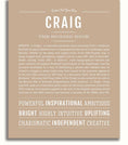 Craig Personalized Name Meaning Art Prints – Name Stories