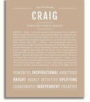 Craig Personalized Name Meaning Art Prints – Name Stories