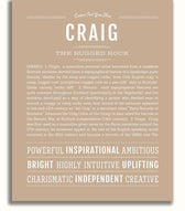 Craig Personalized Name Meaning Art Prints – Name Stories