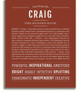 Craig Personalized Name Meaning Art Prints – Name Stories