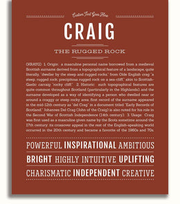 Craig | Name Art Print – Name Stories