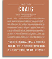 Craig Personalized Name Meaning Art Prints – Name Stories