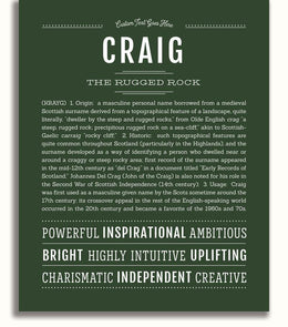 Craig | Name Art Print – Name Stories