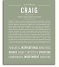 Craig Personalized Name Meaning Art Prints – Name Stories