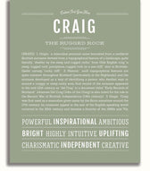 Craig Personalized Name Meaning Art Prints – Name Stories