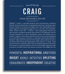 Craig Personalized Name Meaning Art Prints – Name Stories