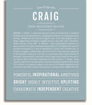 Craig Personalized Name Meaning Art Prints – Name Stories