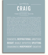 Craig Personalized Name Meaning Art Prints – Name Stories