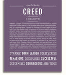 Creed Personalized Name Meaning Art Prints – Name Stories