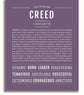 Creed Personalized Name Meaning Art Prints – Name Stories