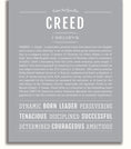 Creed Personalized Name Meaning Art Prints – Name Stories