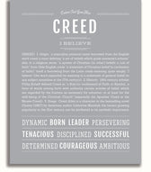Creed Personalized Name Meaning Art Prints – Name Stories