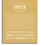 Creed Personalized Name Meaning Art Prints – Name Stories