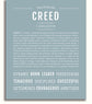 Creed Personalized Name Meaning Art Prints – Name Stories