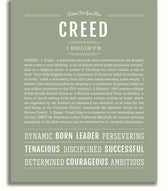 Creed Personalized Name Meaning Art Prints – Name Stories