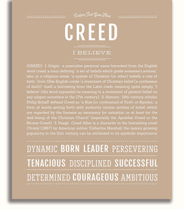Creed Personalized Name Meaning Art Prints – Name Stories
