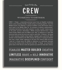 Crew | Name Art Print – Name Stories